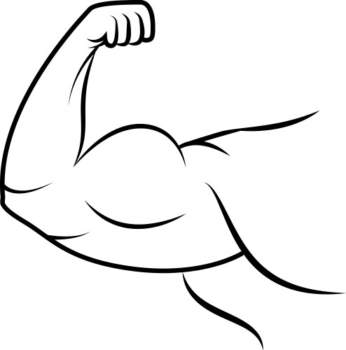 Muscle arm line art Royalty Free Vector Image - VectorStock