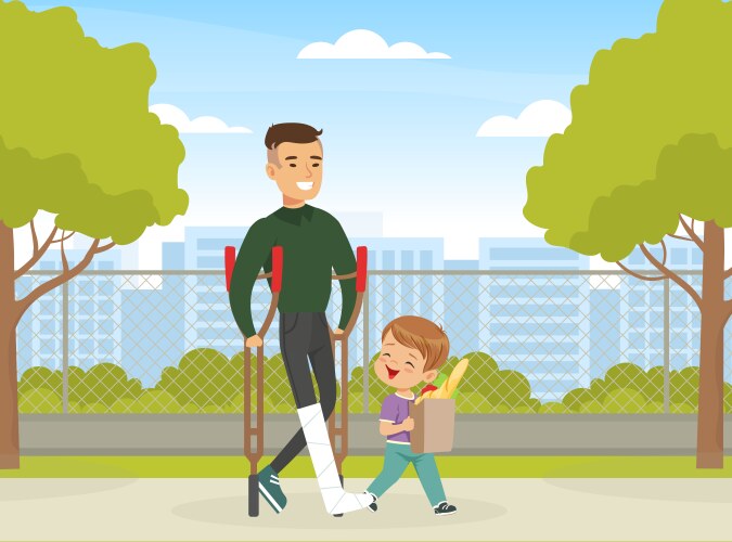 Polite little girl helping his mother to carry Vector Image