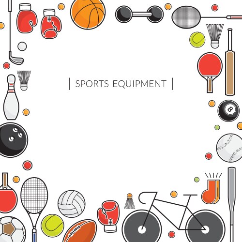 Sports colorful frame Royalty Free Vector Image