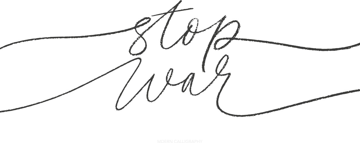 Stop war calligraphy with bold letters Royalty Free Vector