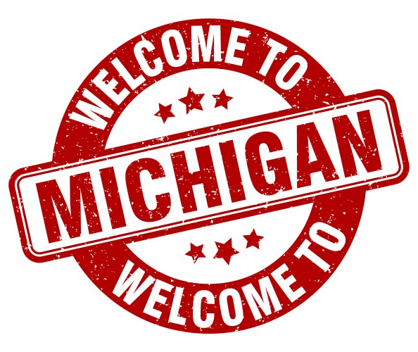 Welcome to michigan stamp round sign Royalty Free Vector