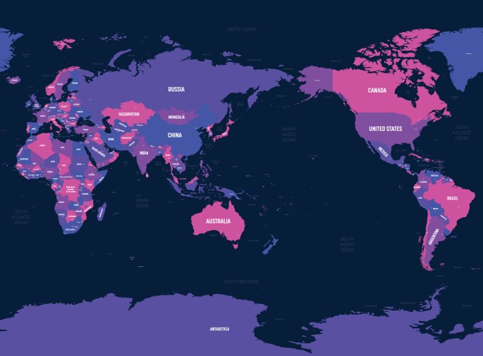 World map australia centered Vector Images & Graphics for Commercial ...