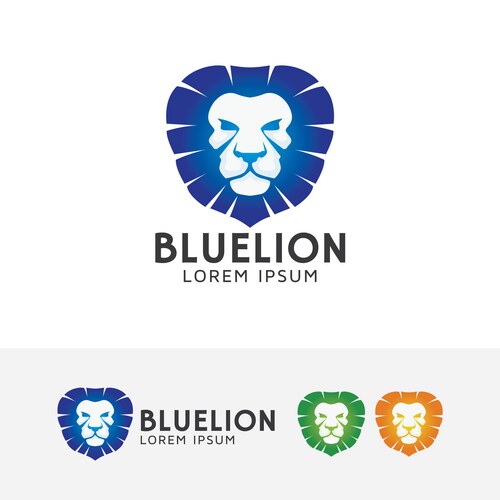 Blue Lion Logo Blue Lion Face Logo Illustration 4967471 Vector Art At
