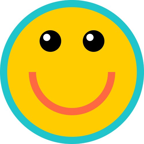 Happy smiley smiling face flat style Royalty Free Vector