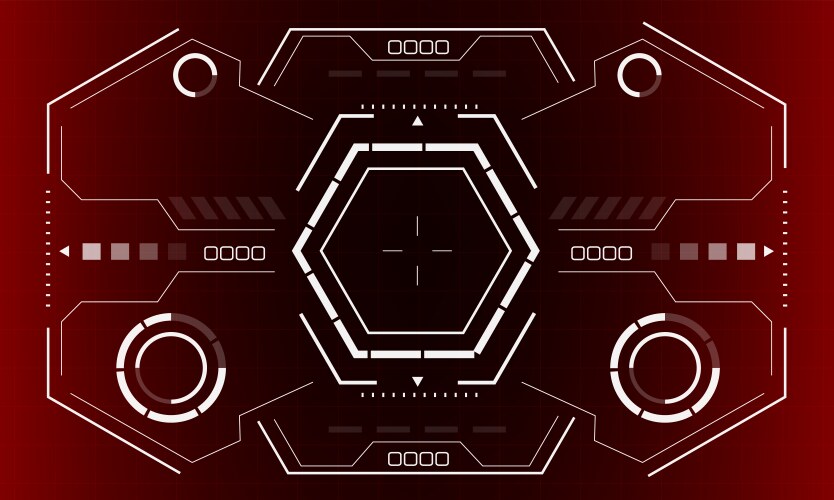 Hud sci-fi hexagon interface screen view white Vector Image