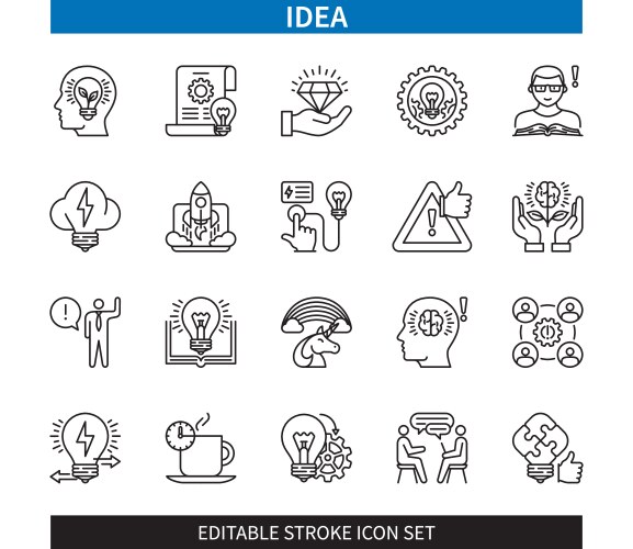 Industrial activity editable stroke icon set Vector Image
