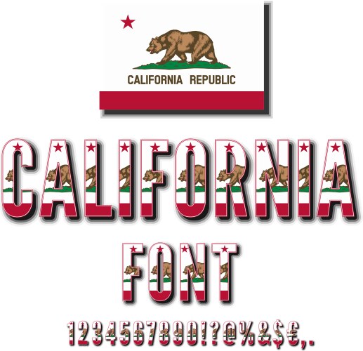 Usa state font Royalty Free Vector Image - VectorStock