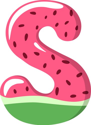 Watermelon alphabet sign on white background Vector Image