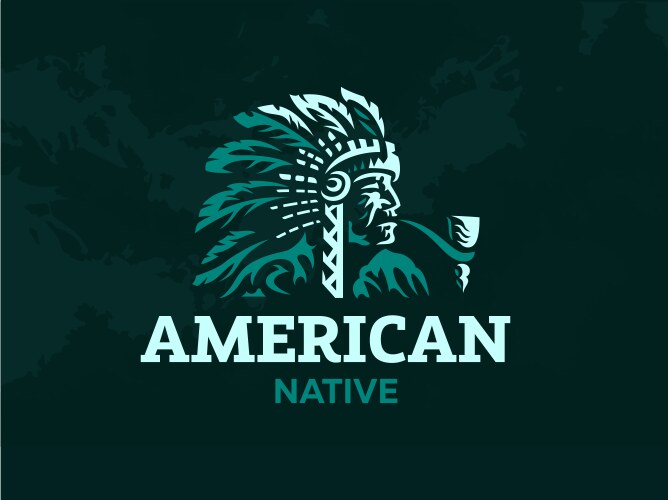 American indian logo apache Royalty Free Vector Image