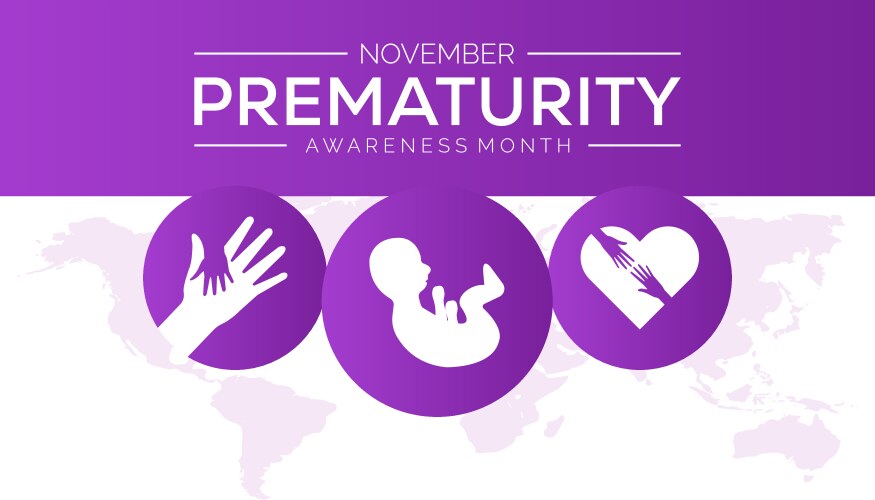 Prematurity awareness month Royalty Free Vector Image