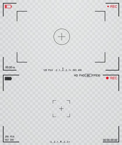 Camera view and focusing screen Royalty Free Vector Image