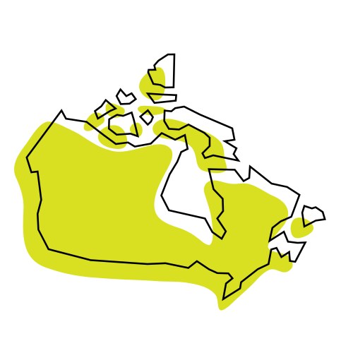 Canada simplified map Royalty Free Vector Image
