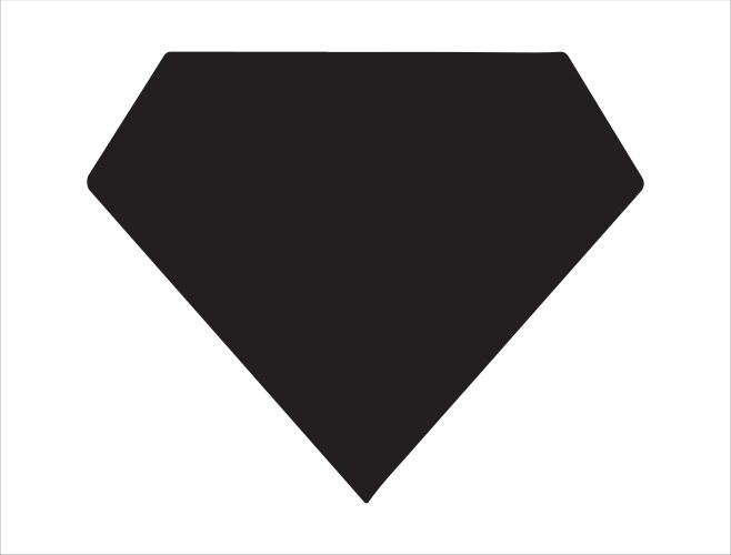 Diamond shape silhouette art Royalty Free Vector Image