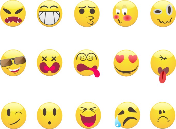 Yellow emoticons Royalty Free Vector Image - VectorStock