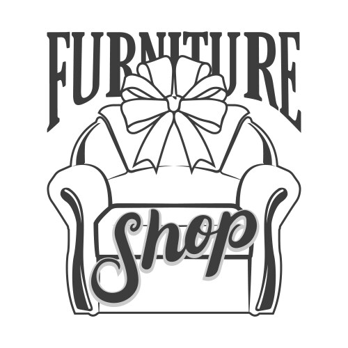 Sofa logo furniture company Royalty Free Vector Image