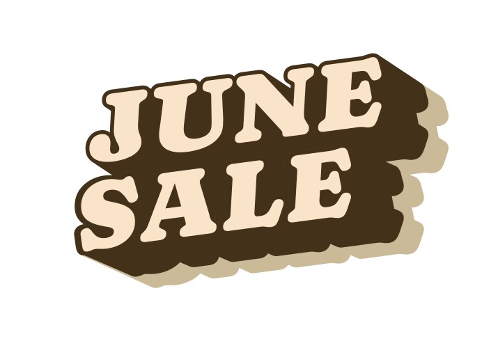 June sale text effect in 3 dimensions style Vector Image