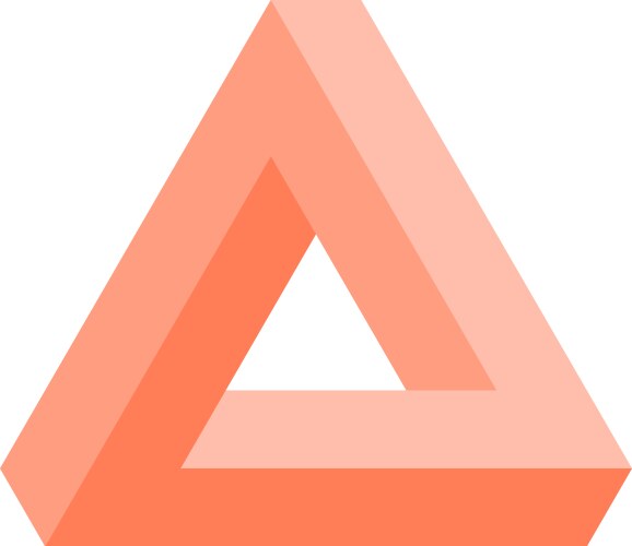 Penrose triangle geometric optical Royalty Free Vector Image