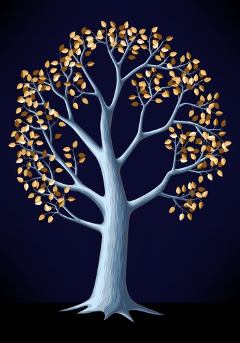 Gold maple tree Royalty Free Vector Image - VectorStock