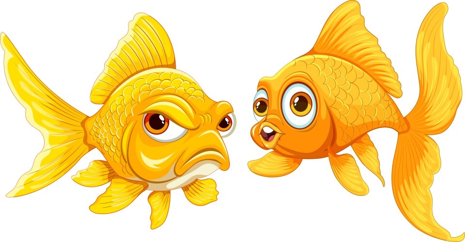 Vibrant art of a cartoon goldfish Royalty Free Vector Image