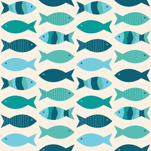 Fish pattern Royalty Free Vector Image - VectorStock
