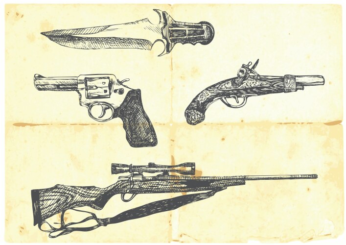 Guns Blueprints Vector Images (over 730)
