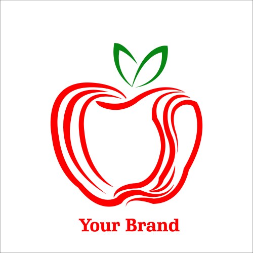 Red apple logo simple mascot fruit for your Vector Image