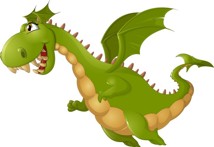 Angry dragon cartoon Royalty Free Vector Image