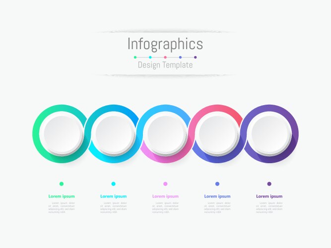 Infographic 5 options design elements Royalty Free Vector