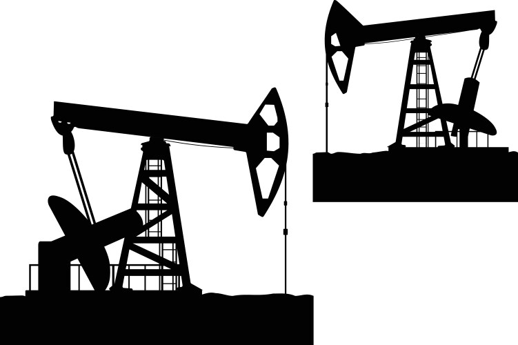 Oil rig silhouette Vector Images & Graphics for Commercial Use ...