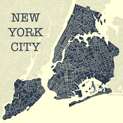Map of new york Royalty Free Vector Image - VectorStock