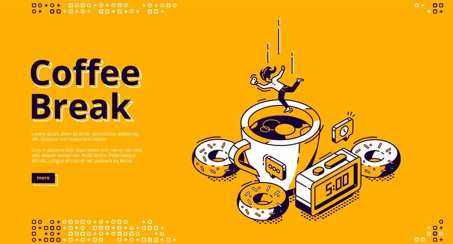 Coffee break vending composition Royalty Free Vector Image