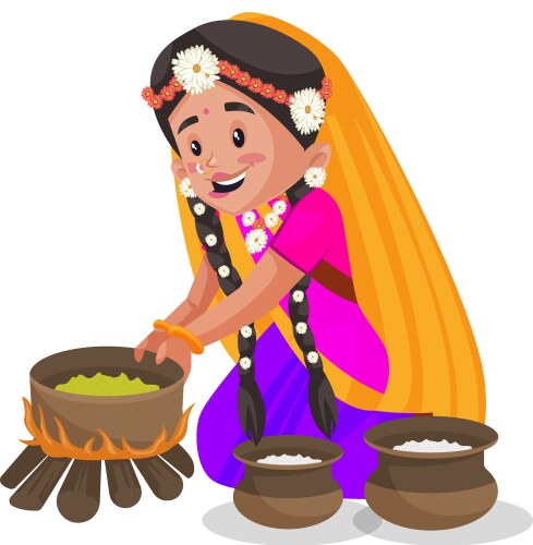 Goddess radha cartoon character Royalty Free Vector Image