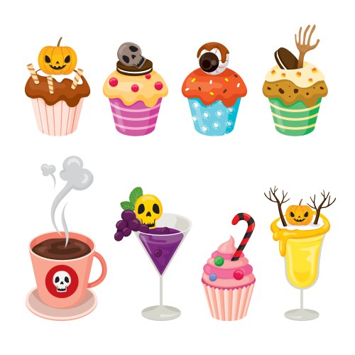 Muffin essential elements set Royalty Free Vector Image