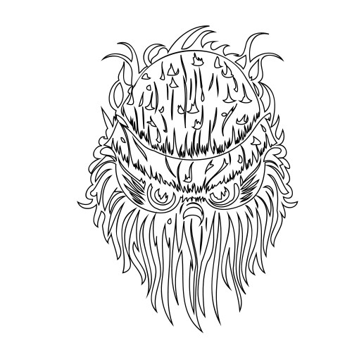 Swamp monster outline sketch Royalty Free Vector Image