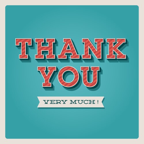 Thank you very much vintage emblem Royalty Free Vector Image