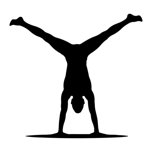 Black Handstand Silhouette – Royalty-Free Vector | VectorStock