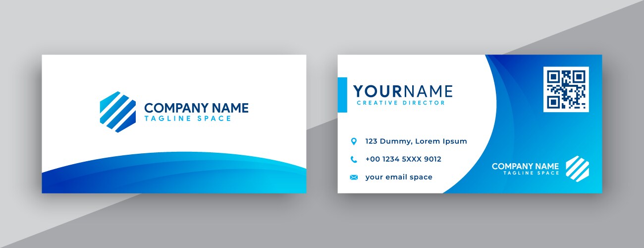 Business name card with modern flat design Vector Image