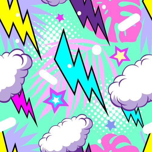 Seamless pattern backgrounds comic book style Vector Image