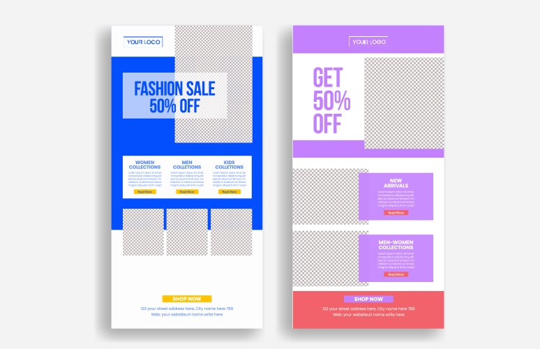 Set of e-commerce email newsletter templates Vector Image