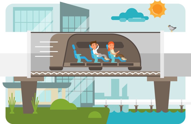 Hyperloop future public transport Royalty Free Vector Image