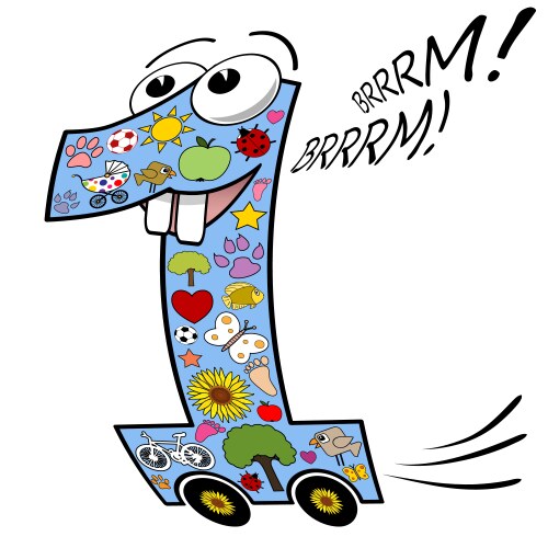 Number one cartoon Royalty Free Vector Image - VectorStock