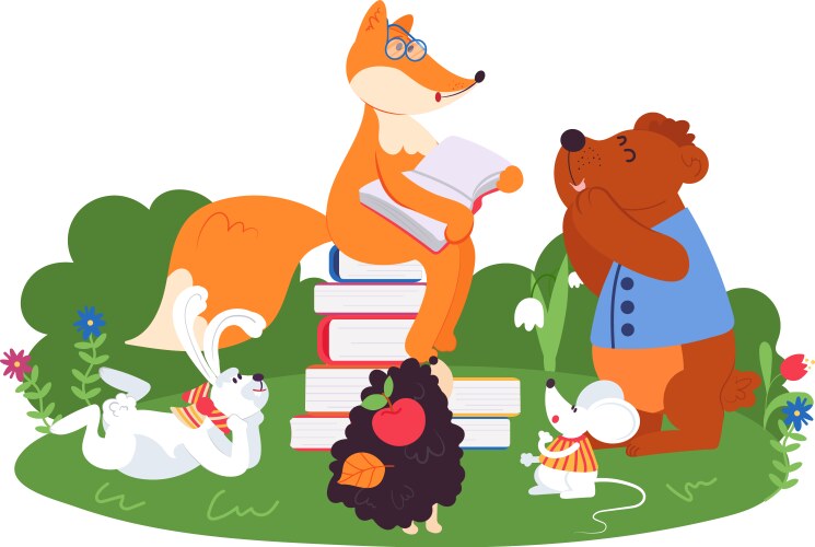 Back to school template with animals Royalty Free Vector