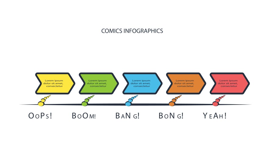 Comics infographic with 5 steps options parts Vector Image