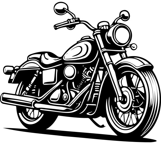 Motorcycle vintage hand drawn line transparent Vector Image