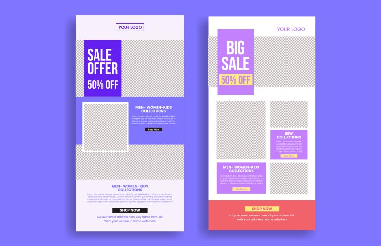 Set of e-commerce email newsletter templates Vector Image
