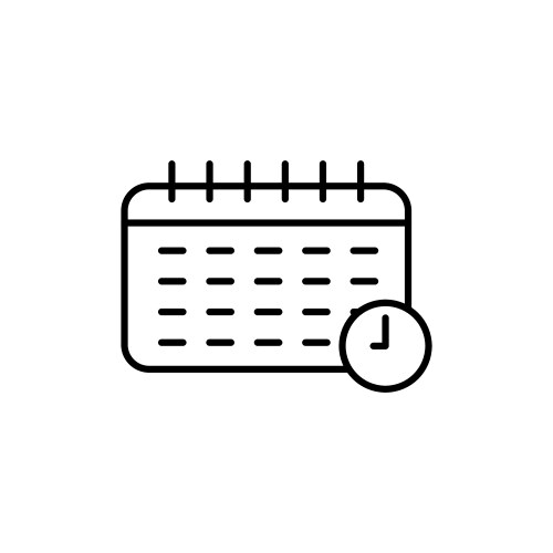 Calendar clock icon set appointment date reminder Vector Image