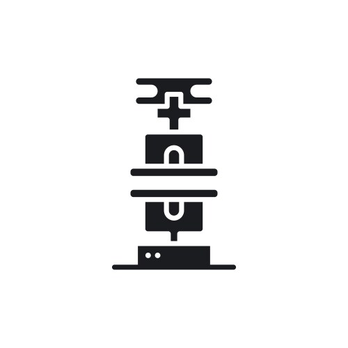 Machine press icon symbol on white background Vector Image
