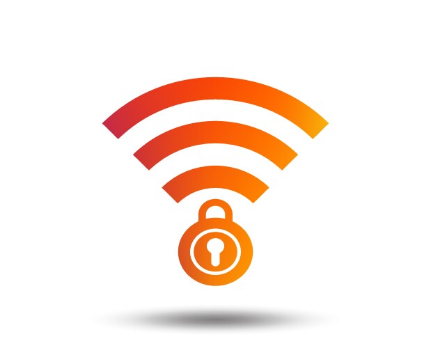 Wifi locked sign pass wi-fi symbol wireless Vector Image