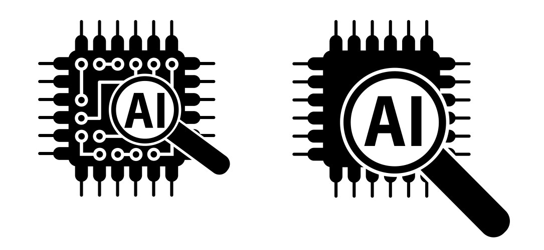 Artificial intelligence ai pictogram Royalty Free Vector