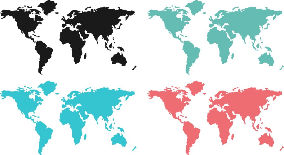 World map countries geography Royalty Free Vector Image
